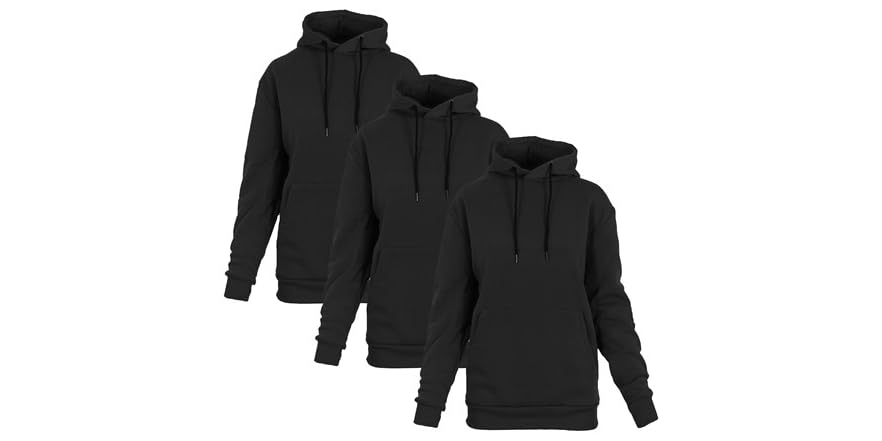 3Pk Womens Fleece Pullover Hoodie