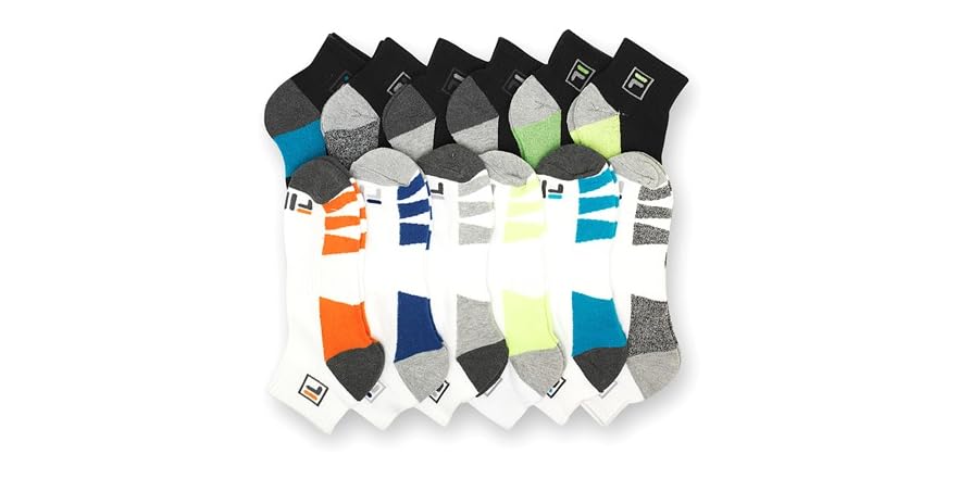 Fila Men's Quarter Performance Sock - 12 Pack