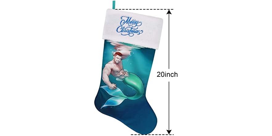 Muscle Merman Christmas Stocking