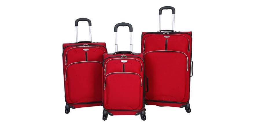 Dockers Presidio 3-Pc Softside Luggage Set -Red