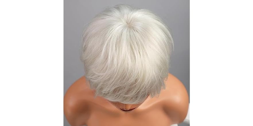 White Pixie Cut Wig for Women