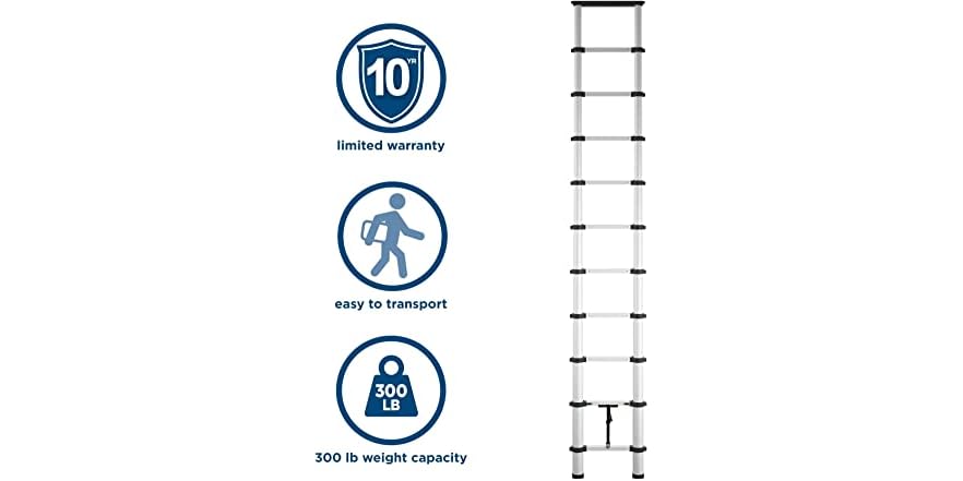 COSCO 10.5ft SmartClose Telescoping Ladder