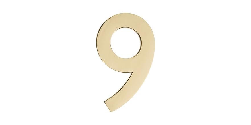 4-Inch House Numbers, Polished Brass