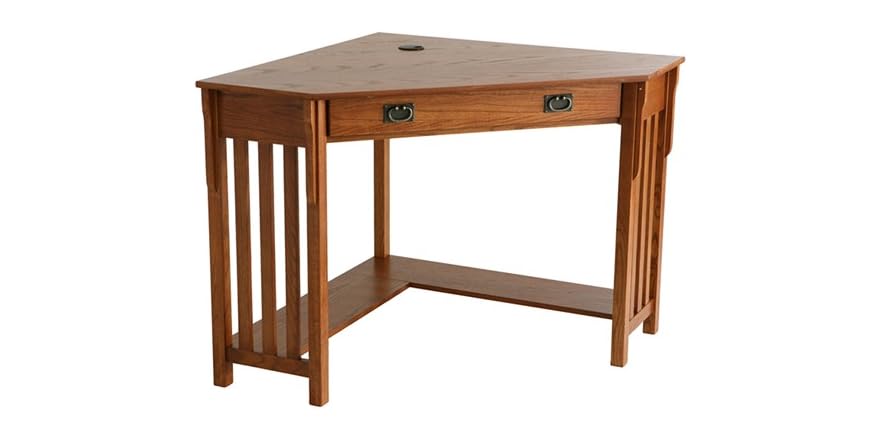 SEI Misson Oak Corner Desk