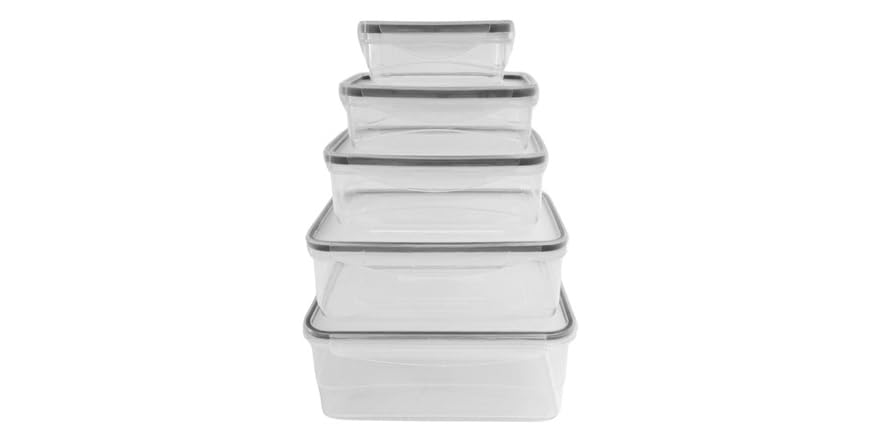10pc Snap Lock Plastic Container Set