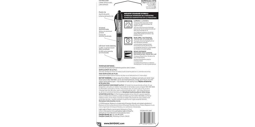 Rayovac LED Pen Light w/Clip & Battery