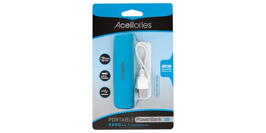 Acellories Power Bank w/ Light - 2 pack