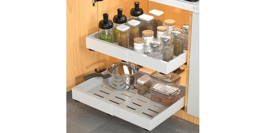 Expandable Slide-Out Cabinet Organizer (2-Pack)