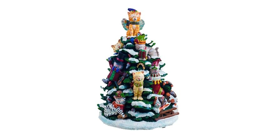 Holiday Cats Lighted Tree Figurine