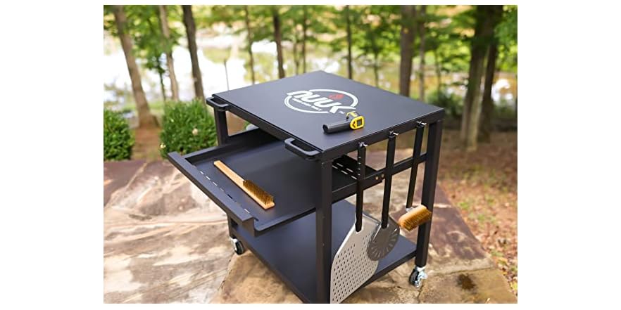 NUUK Heavy Duty Rolling Outdoor Pizza Oven Table