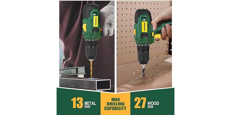 POPOMAN 20V MAX 1/2 inch Compact Drill Driver Kit