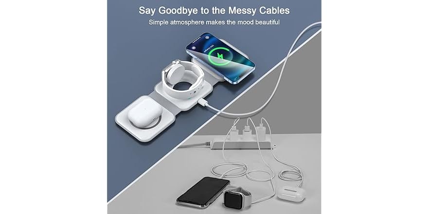 RTOPS Magnetic Foldable 3-in-1 Charging Station