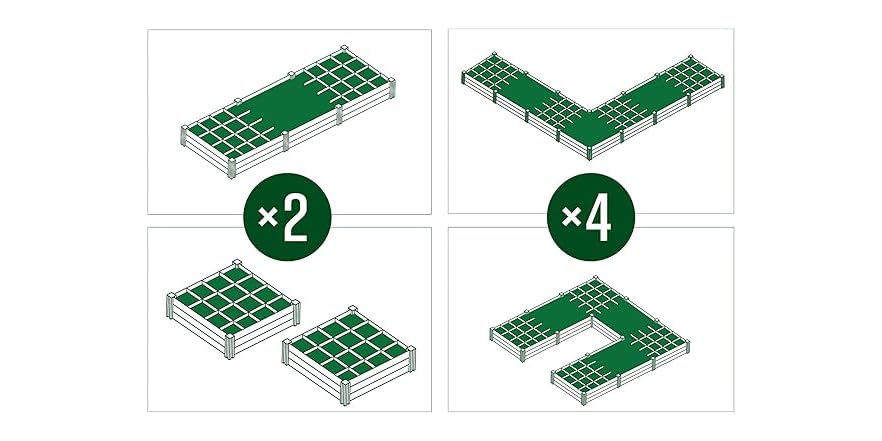 VITA VT17103 4x4x11 Garden Bed With Gro Grid White