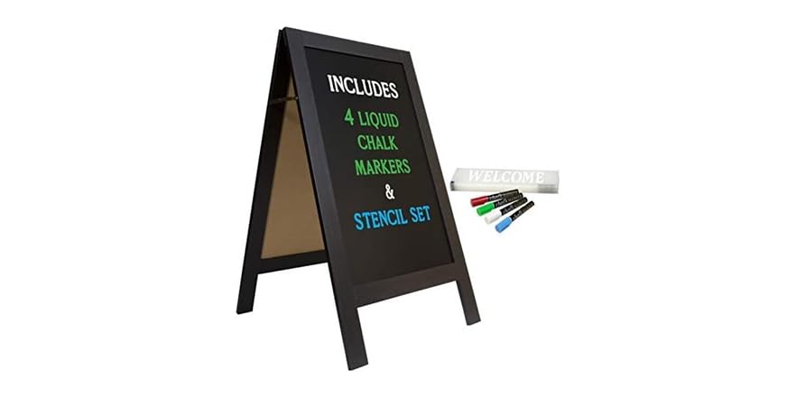 Large Wooden 40"X20" Chalkboard Display