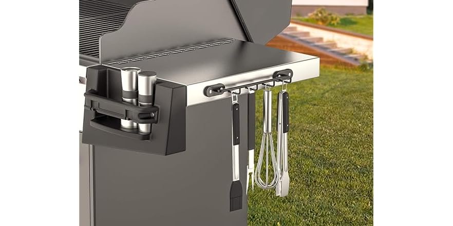Magnetic BBQ 4 Hook Tool Rack