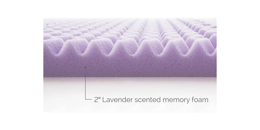 LUCID 2" 5-Zone Lavender Memory Foam Topper