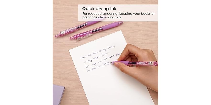 WRITECH Retractable Gel Ink Pens: 0.7mm