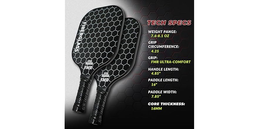 (Set of 2) Pickleball Paddles USAPA Approved