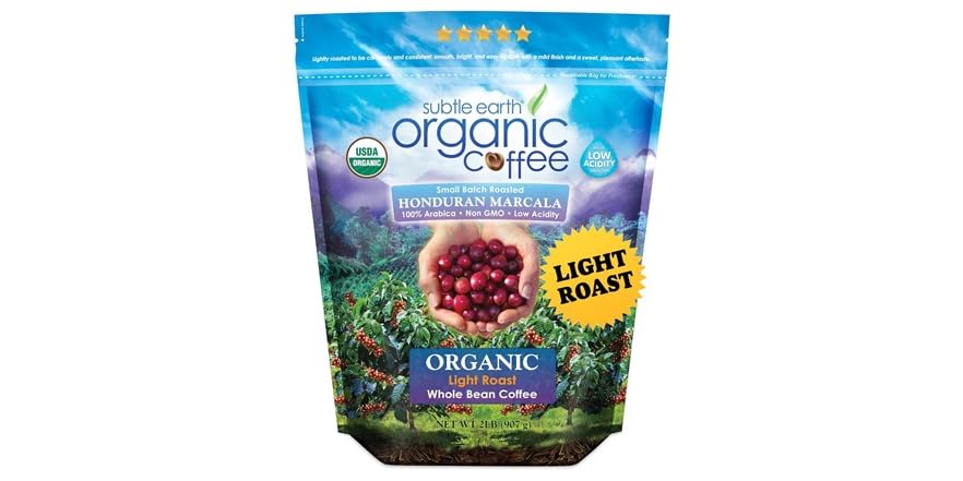 (4lbs) Subtle Earth Organic Whole Bean Coffee