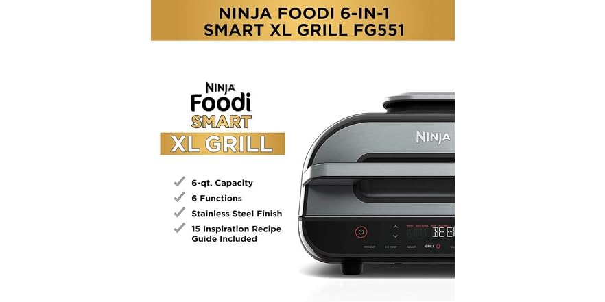 Ninja Foodi Smart XL 6 in 1 Indoor Grill (Open Box)