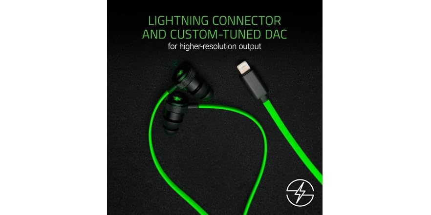 Razer Hammerhead Wired Headphones w/Built-in DAC - Lightning Connector