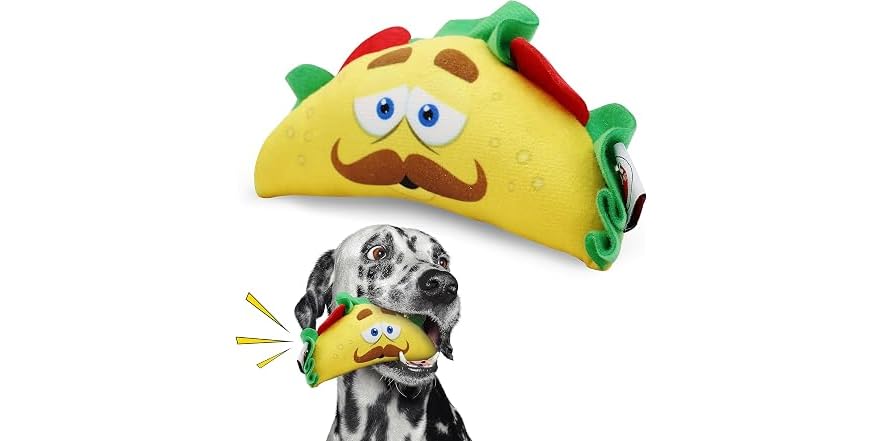 SPOT Fun Food Taco Plush Dog Toy with Squeaker
