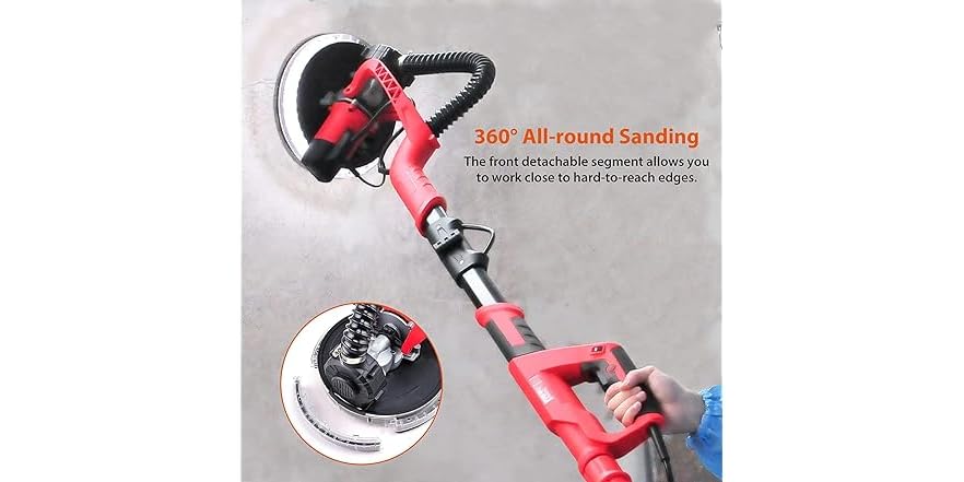Powermaverick 6FT 750W Elec Drywall Sander w/Vac