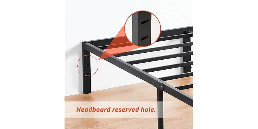 PrimaSleep 18" Full Size Steel Slat Frame