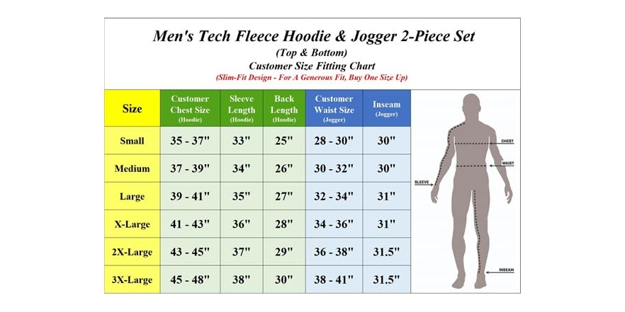 Mens Tech Fleece Hoodie & Jogger Sets (S-3XL)