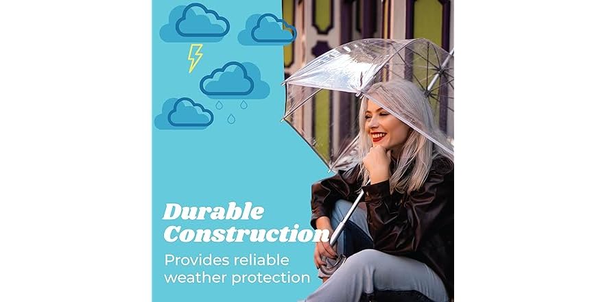 (6 Pack) Clear Bubble Umbrella with Dome