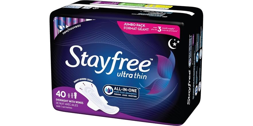 Stayfree Ultra Thin Overnight Pads 40 Count