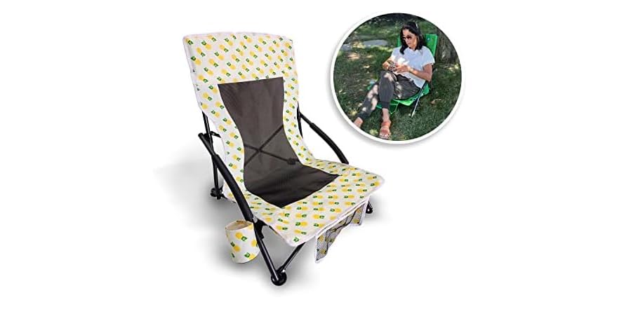 Collapsible Beach Chair with Cup Holders