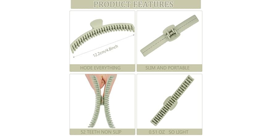 Non-Slip 52 Teeth Claw Clips 12 Pack