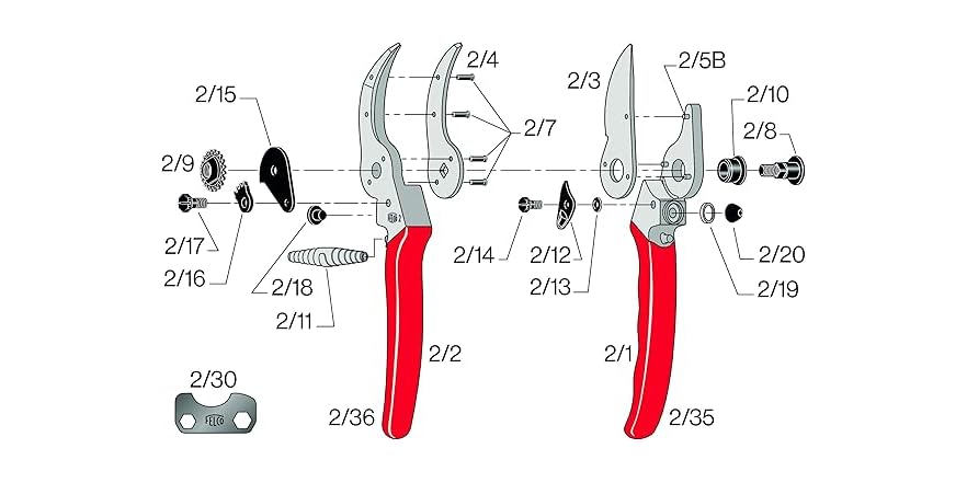 FELCO F-2 068780 Classic Manual Hand Pruner, F2