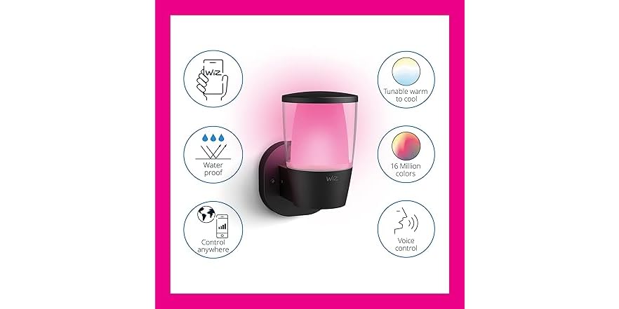 WiZ Connected LED Smart Color Changing Elpas Wall Light - Pack of 2