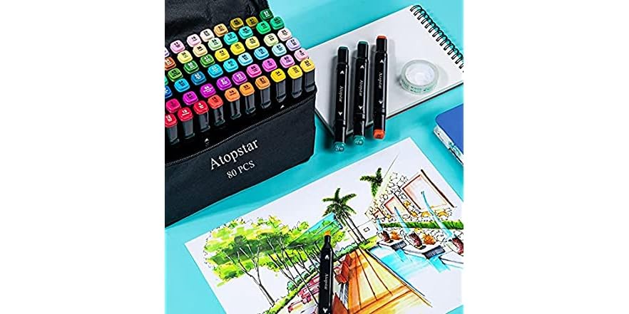 ATOPSTAR 80 Colors Alcohol Markers