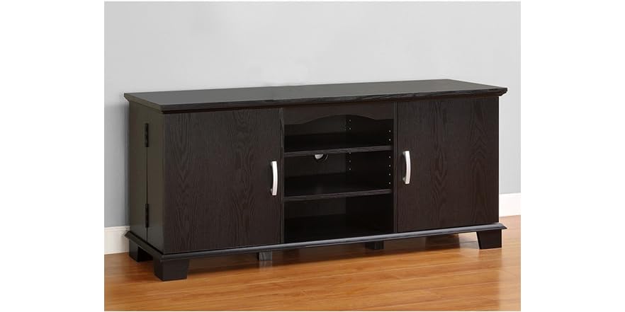 60" Black Wood TV Stand Console