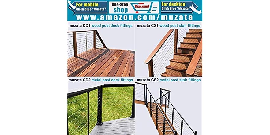 Muzata Cable Railing Kits