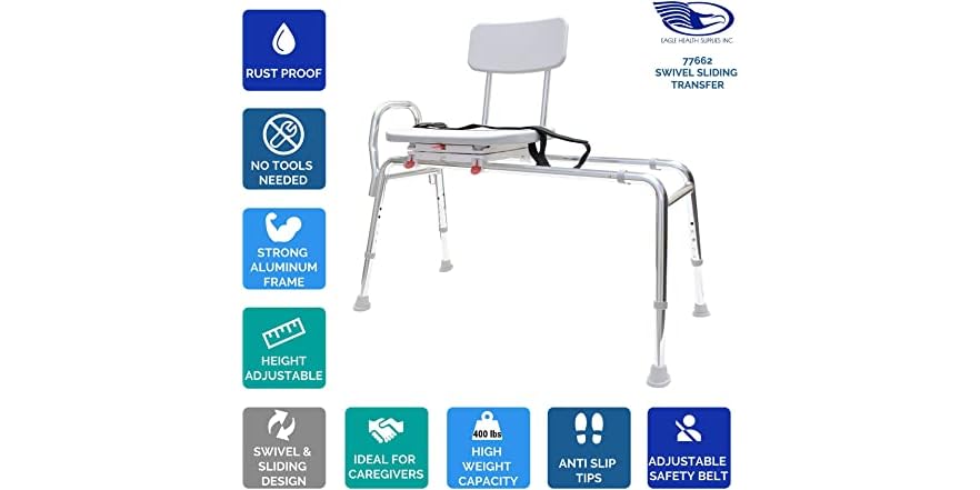 Swiveling and Sliding Bathtub Bench