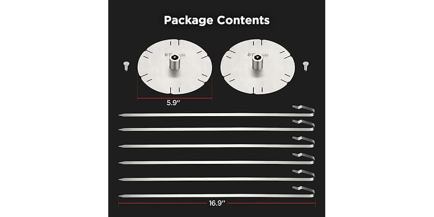 TURBRO Universal Grill Rotisserie Skewer Set