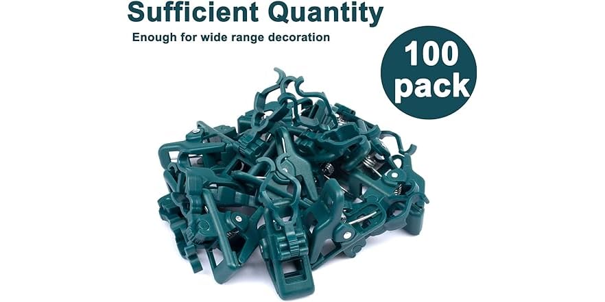 Christmas Lights Spring Clips, 100 Count