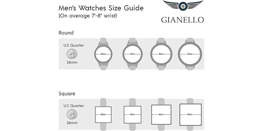 Gianello Genuine Square Dial Link Watch