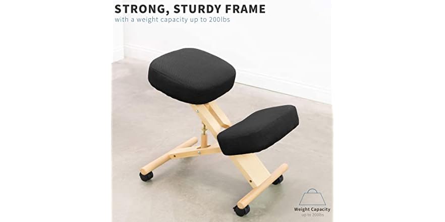 VIVO Ergonomic Wooden Kneeling Chair with Wheels