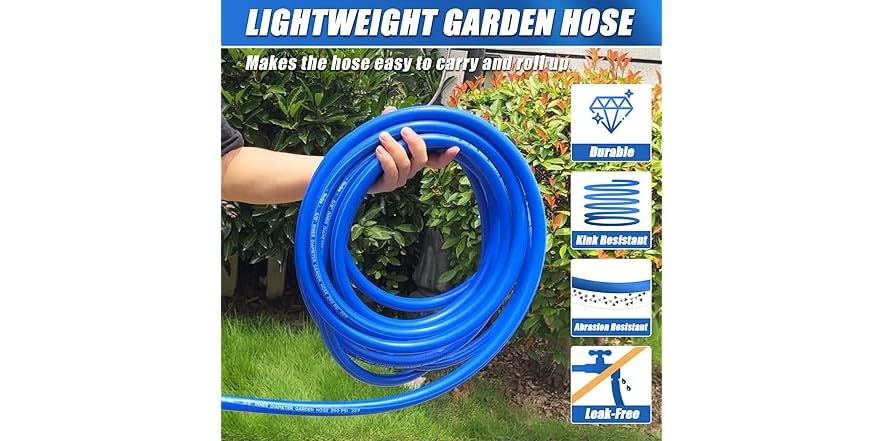 TOOLCY 50 FT Garden Hose, 50 ft x 5/8", Blue