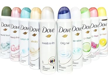 Dove Antiperspirant Spray International Version 150 ml 12 Pack Assorted ...