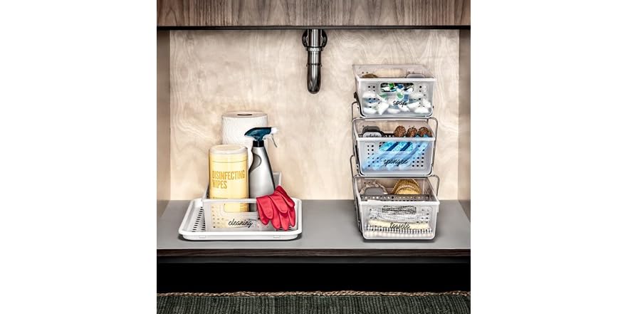 madesmart Stackable 2-Tier Organizer, 4 Bins