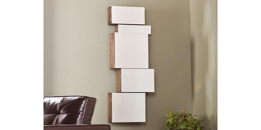 Mirrored Wall Mount Storage Box 5pc Set