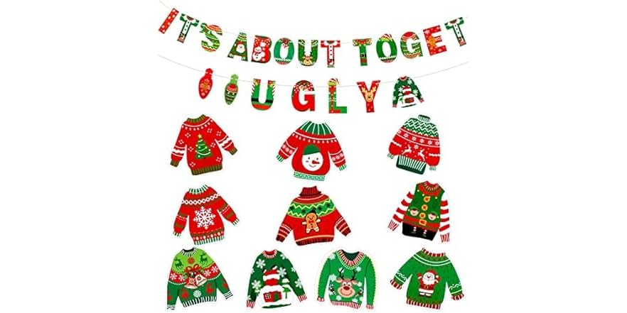 52Pc Ugly Sweater Cutouts & Banner
