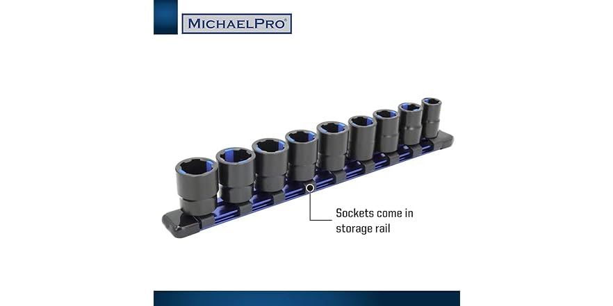 MichaelPro 9Pc Oxide Cushion Grip Sockets