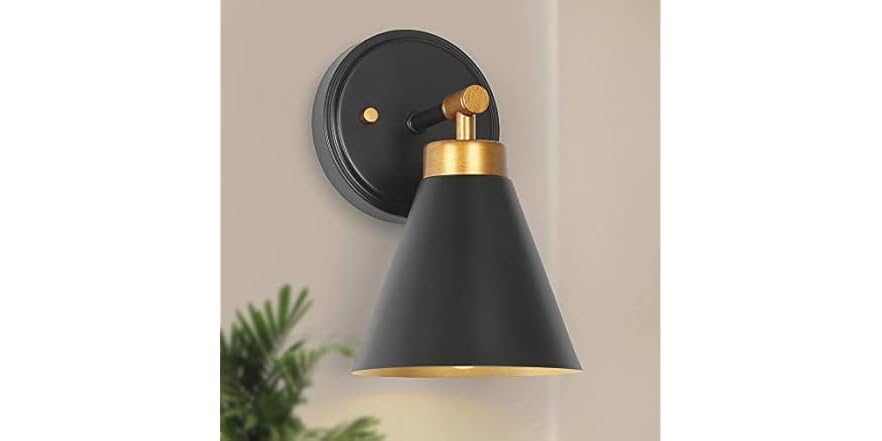 classy leaves Sconce Wall Lighting, Black and Gold